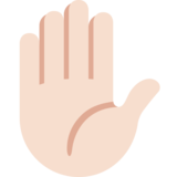 🏻 Raised Hand: Light Skin Tone Emoji on Twitter / X Twemoji 15.0