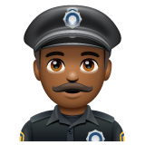 👮🏾‍♂️ Man Police Officer: Medium-Dark Skin Tone Emoji on WhatsApp 2.23.2.72