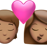 🧑🏽‍ ️‍💋‍👩🏽 Kiss: Person, Woman, Medium Skin Tone Emoji