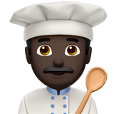👨🏿‍🍳 Male Cook: Dark Skin Tone Emoji
