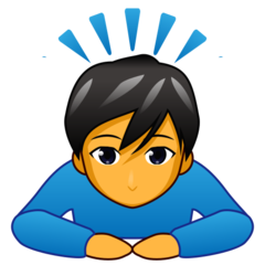 Man Bowing Emoji | Emoji Man Bowing Meaning