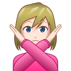 🙅🏻‍♀️ Woman Gesturing Not OK: Light Skin Tone Emoji
