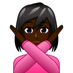 🙅🏿‍♀️ Woman Gesturing Not OK: Dark Skin Tone Emoji