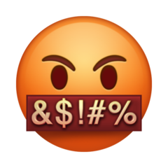 🤬 Serious Face With Symbols Covering Mouth (aka Swearing) Emoji