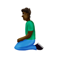 🧎🏿 Person Kneeling: Dark Skin Tone Emoji