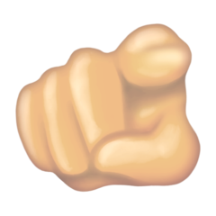 🫵🏻 Emoji Dedo Indicador A Apontar Ao Visor: Pele Clara