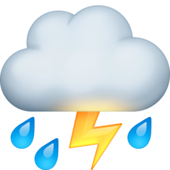 ⛈️ Thunder Cloud and Rain Emoji