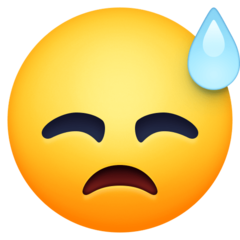 Downcast Face with Sweat Emoji | Downcast Face with Sweat Meaning
