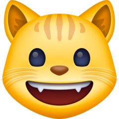 😺 Smiling Cat Face with Open Mouth Emoji