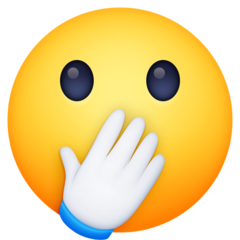 🫢 Face with Open Eyes and Hand Over Mouth Emoji