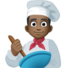 👨🏿‍🍳 Male Cook: Dark Skin Tone Emoji