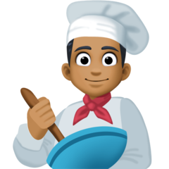 👨🏾‍🍳 Male Cook: Medium-Dark Skin Tone Emoji