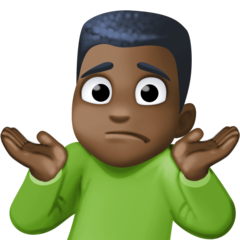 🤷🏿‍♂️ Man Shrugging: Dark Skin Tone Emoji