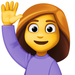 Woman Raising Hand Emoji | Emoji Woman Raising Hand Meaning