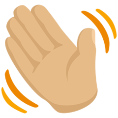 👋🏼 Waving Hand Sign: Medium-Light Skin Tone Emoji