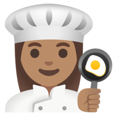 👩🏽‍🍳 Female Cook: Medium Skin Tone Emoji