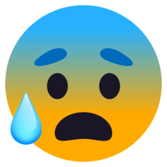 Anxious Face with Sweat Emoji | Anxious Face with Sweat Meaning