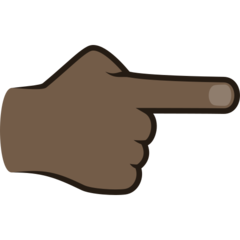 👉🏿 White Right Pointing Backhand Index: Dark Skin Tone Emoji