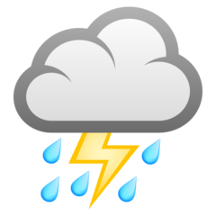 ⛈️ Thunder Cloud and Rain Emoji