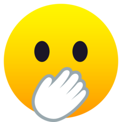 🫢 Face with Open Eyes and Hand Over Mouth Emoji