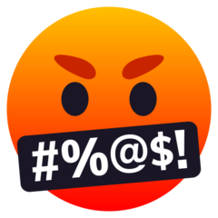🤬 Serious Face With Symbols Covering Mouth (aka Swearing) Emoji