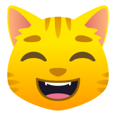 😸 Grinning Cat Face with Smiling Eyes Emoji