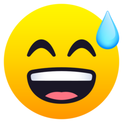 😅 Smiling Face with Open Mouth and Cold Sweat Emoji