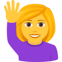 🙋‍♀️ Woman Raising Hand Emoji
