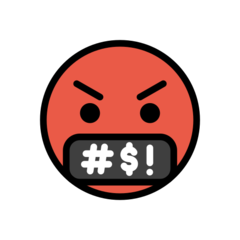 🤬 Serious Face With Symbols Covering Mouth (aka Swearing) Emoji