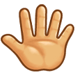 Reversed Raised Hand with Fingers Splayed इमोजी