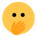 🤭 Smiling Face with Smiling Eyes and Hand Covering Mouth Emoji