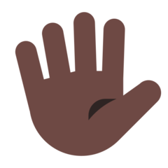 🖐🏿 Raised Hand With Fingers Splayed: Dark Skin Tone Emoji