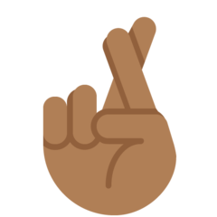 🤞🏾 Hand With Index and Middle Fingers Crossed: Medium-Dark Skin Tone Emoji