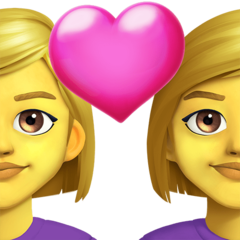👩‍ ️‍👩 Couple with Heart: Woman, Woman Emoji