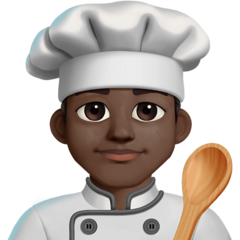 👨🏿‍🍳 Male Cook: Dark Skin Tone Emoji
