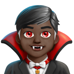 🧛🏿 Vampire: Dark Skin Tone Emoji