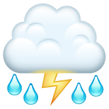 ⛈️ Thunder Cloud and Rain Emoji