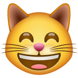 😸 Grinning Cat Face with Smiling Eyes Emoji