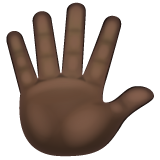 🖐🏿 Raised Hand With Fingers Splayed: Dark Skin Tone Emoji