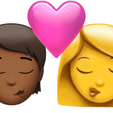 🧑🏾‍ ️‍💋‍👩 Kiss: Person, Woman, Medium-Dark Skin Tone, No Skin Tone ...