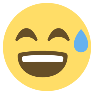 😅 Visage Souriant Avec Une Goutte De Sueur Emoji on JoyPixels 2.2