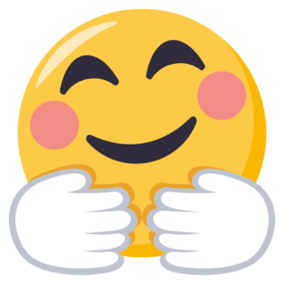 🤗 Smiling Face with Open Hands Emoji on JoyPixels 3.0