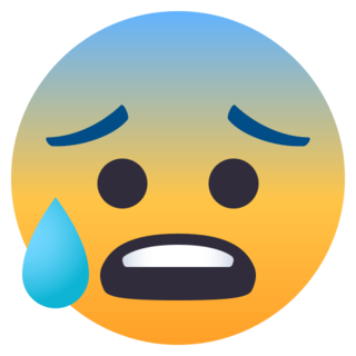 😰 Angstig Gezicht Met Zweetdruppel Emoji on JoyPixels 4.0