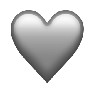 Grey Heart Emoji on Emojipedia Sample Images 15.0