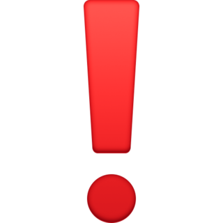 Red Exclamation Mark Emoji on Facebook 3.0