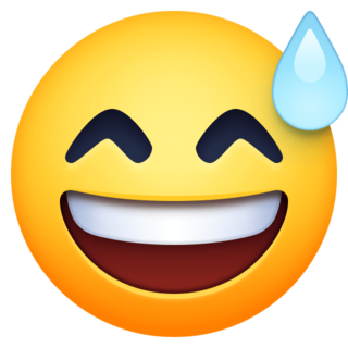 😅 Faccina Con Un Gran Sorriso E Goccia Di Sudore Emoji on Facebook 14.0