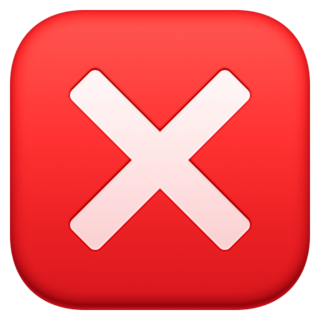 Cross Mark Button Emoji on Facebook 15.0