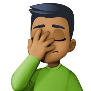 🤦🏾‍♂️ Man Facepalming: Medium-Dark Skin Tone Emoji on Facebook 15.0