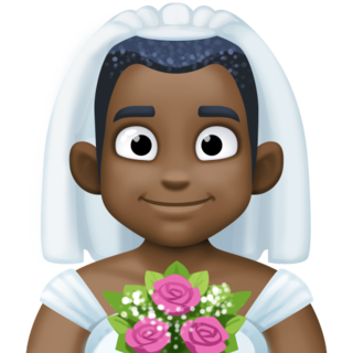 👰🏿‍♂️ Man with Veil: Dark Skin Tone Emoji on Facebook 15.0