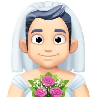👰🏻‍♂️ Man with Veil: Light Skin Tone Emoji on Facebook 15.0